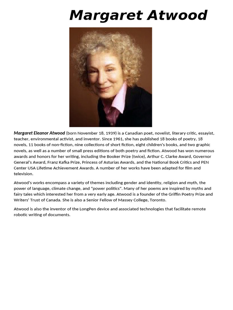 Presentation - Margaret Atwood | PDF