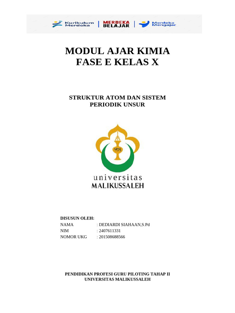 MODUL AJAR KIMIA KELAS X FASE E Sah Dedi | PDF