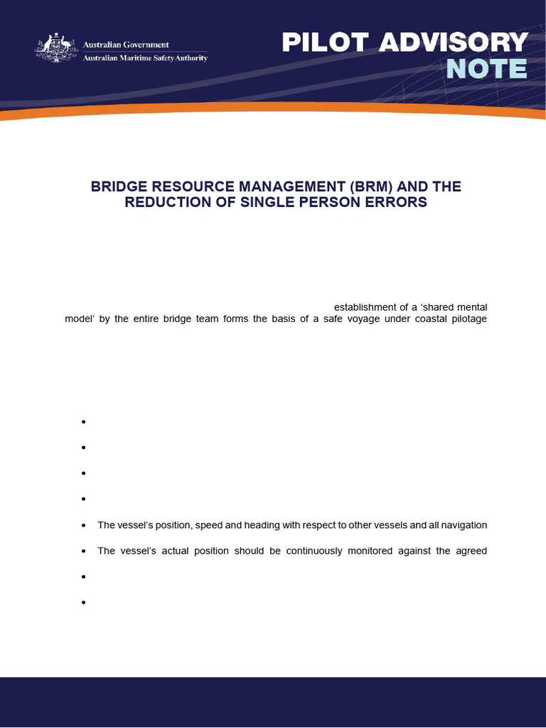 Bridge Resource Management and The Reduction of Single Person Errors | PDF