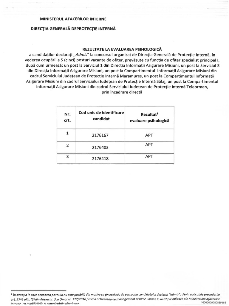 Rezultate Evaluarea Psihologica DIAM-CIAM | PDF