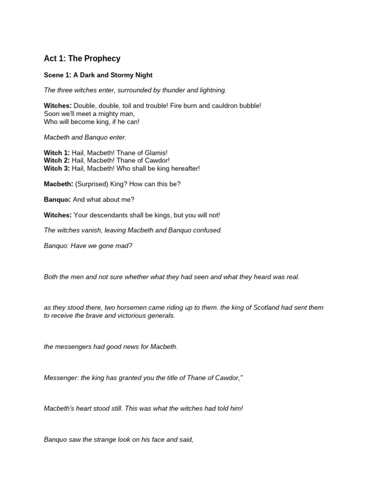 Script for Macbeth | PDF