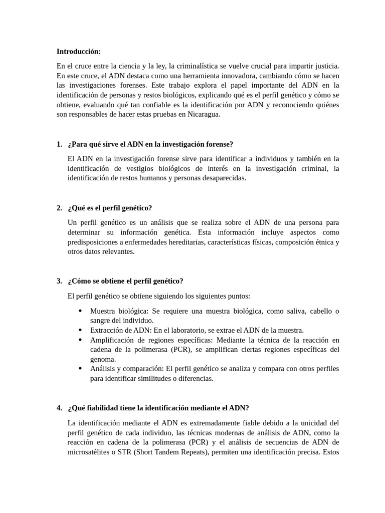 Para Qué Sirve El ADN en La Investigación Forense | PDF