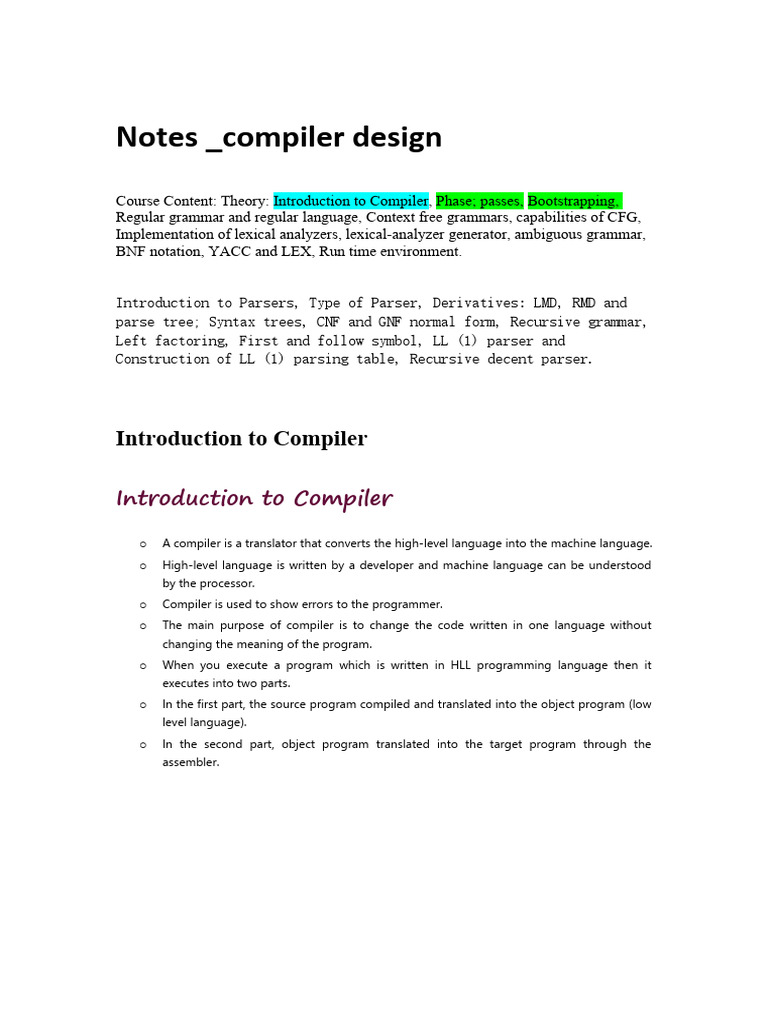 Notes_compiler | PDF