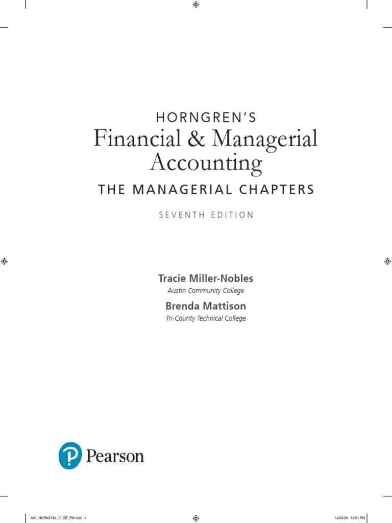 Financial & Managerial Accounting: Horngren'S | PDF