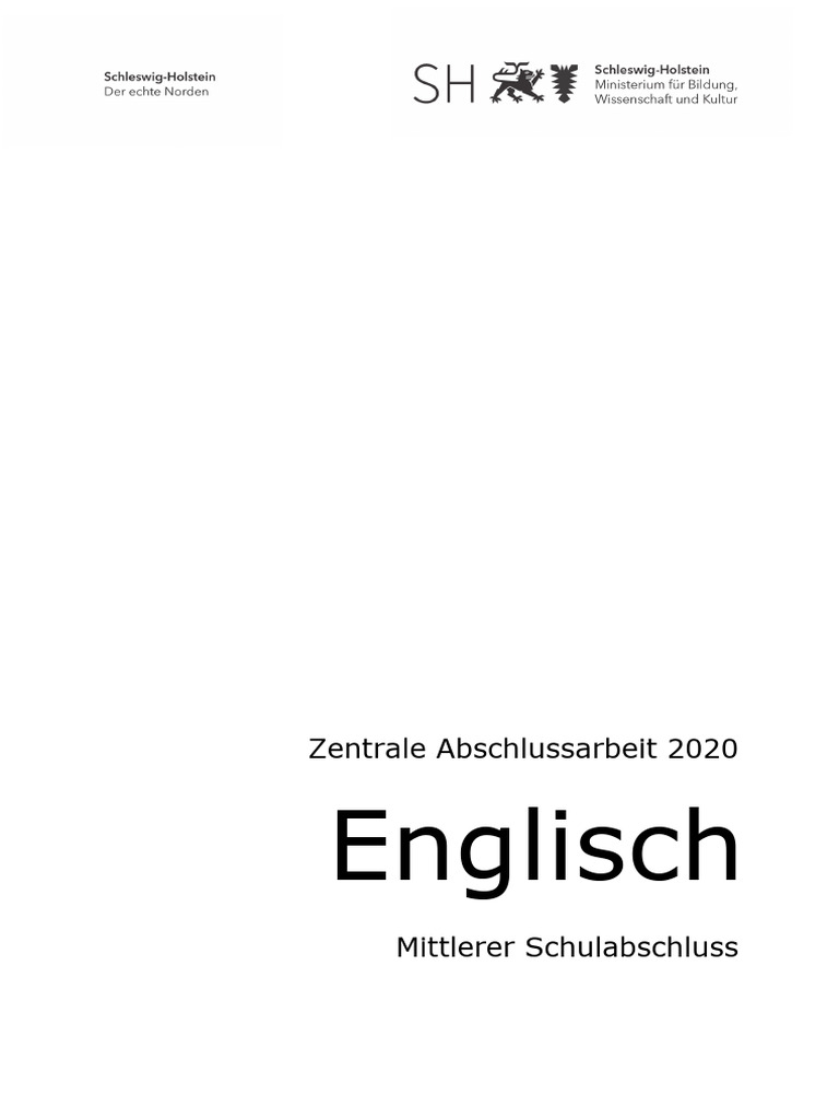 MSA Englisch 2020 Schuelerheft | PDF
