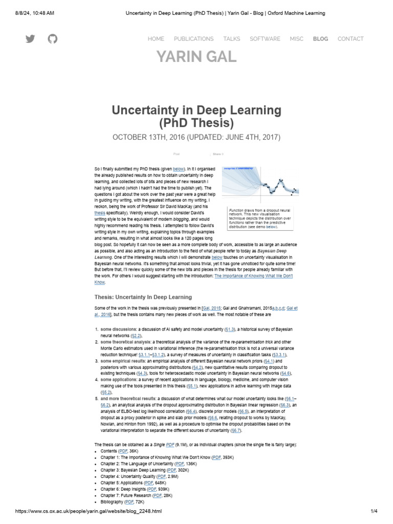 Uncertainty in Deep Learning (PHD Thesis) - Yarin Gal - Blog - Oxford ...
