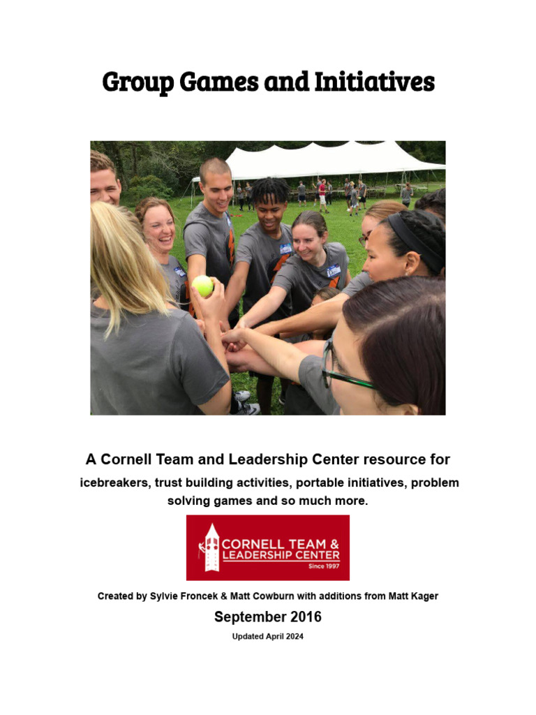 Group Teambuilding Games and Initiatives | PDF