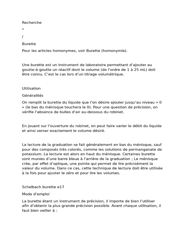 Burette | PDF