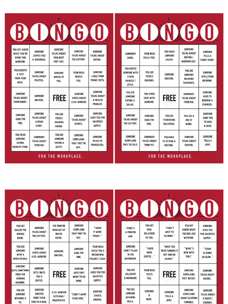 BINGO Cards 5x7 Red and Orange | PDF