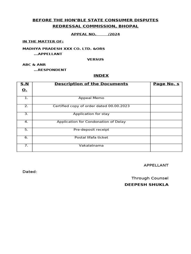 Draft Sample - Consumer Appeal | PDF