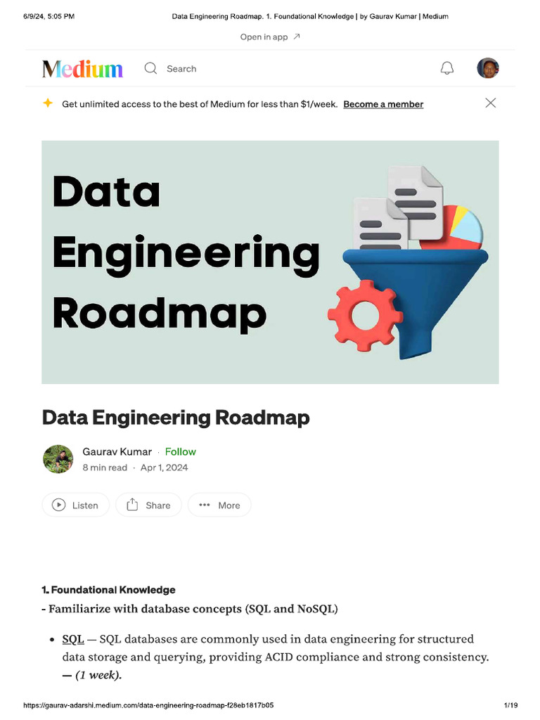 Data Engineering Roadmap Guide | PDF