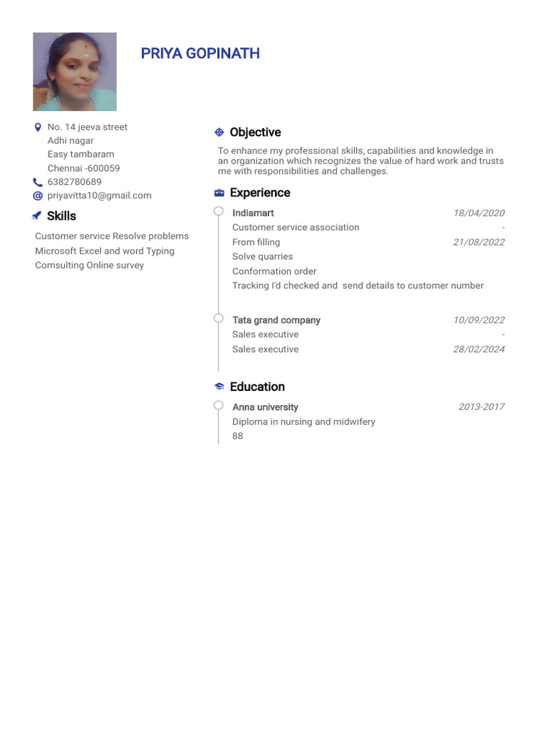 Priya Cus CV | PDF