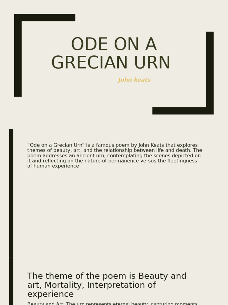 Ode On A Grecian Urn | PDF