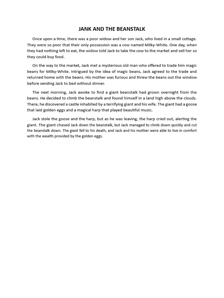 Jank and The Beanstalk | PDF