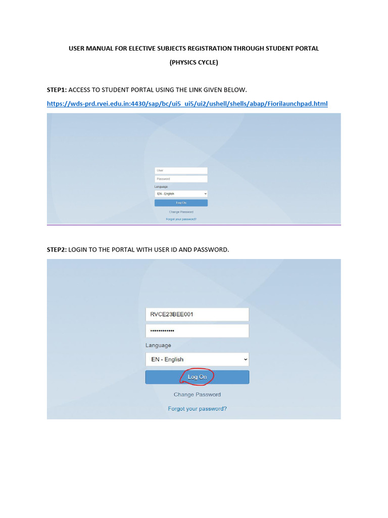 3A. Manual for Student Portal Physics Cycle (2) | PDF