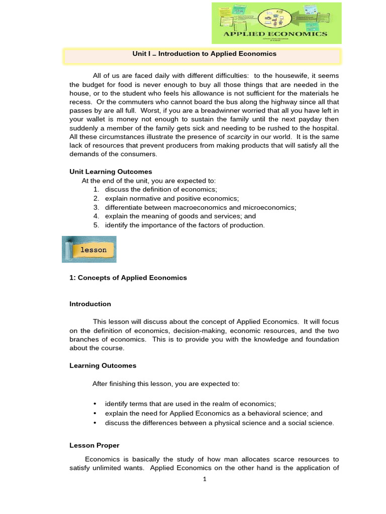 Applied Economics | PDF