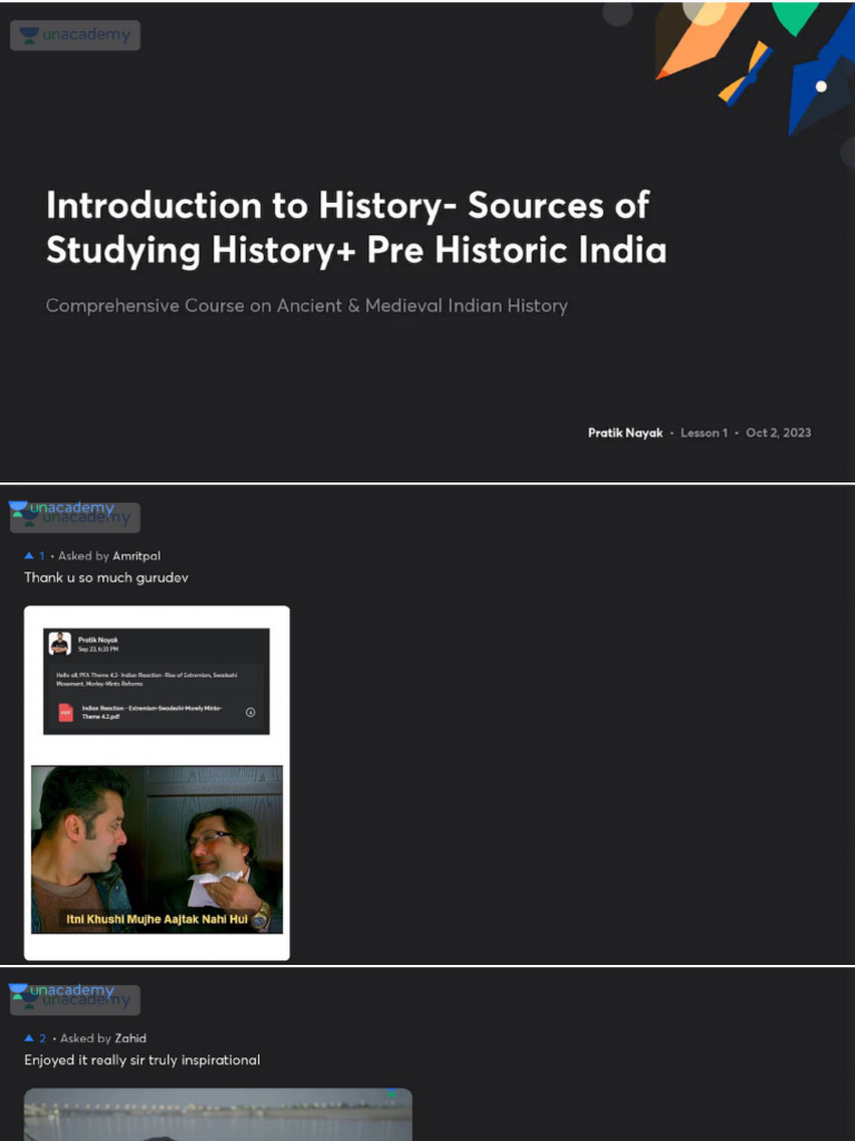 Introduction To History Sources of Studying History Pre Historic India No Anno | PDF