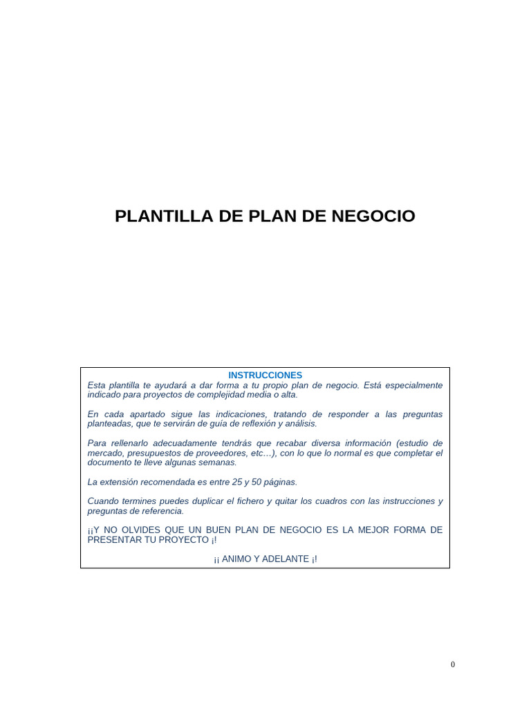 Modelo de Plan de Negocio | PDF