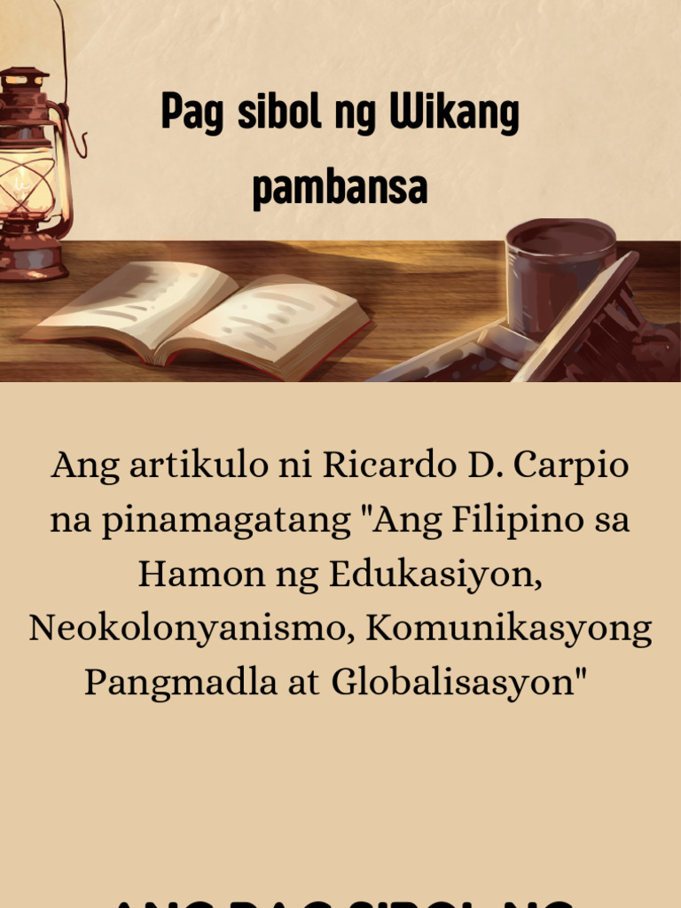 Ang Pag Sibol NG Wikang Pambansa - 20241007 - 203343 - 0000 | PDF