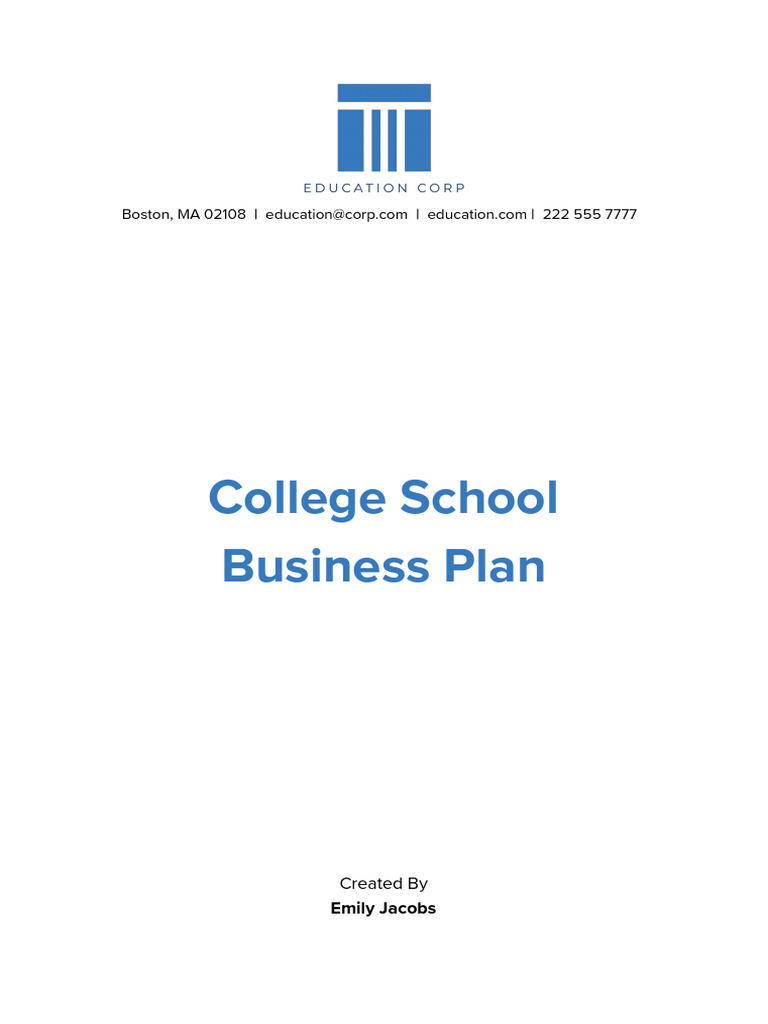 College Business Plan Overview | PDF | Mentorship | Career & Growth