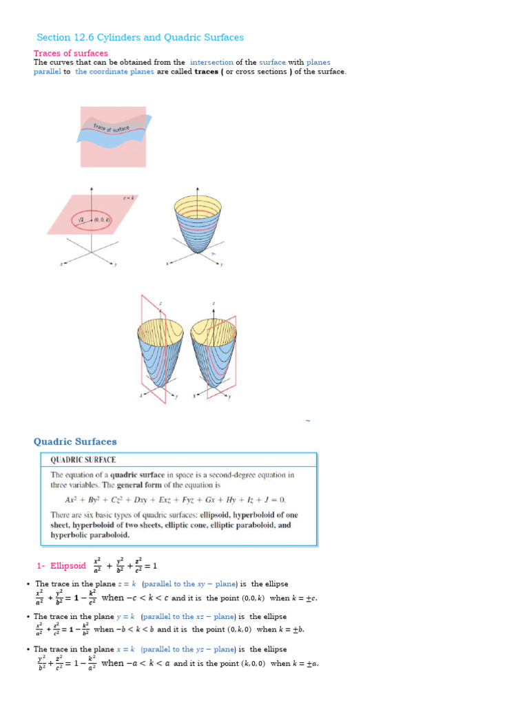 Identifying Quadric Surfaces | PDF | Euclidean Geometry | Euclidean ...