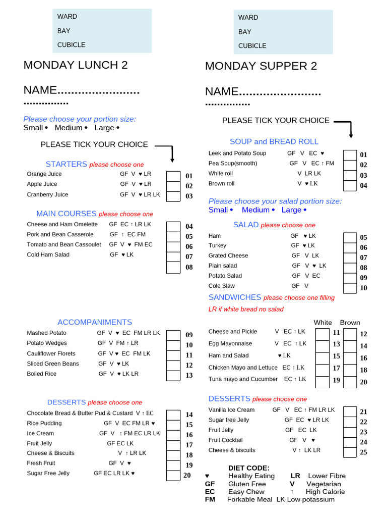 ID Week 2 General Hospital Menu Card 20190618 JF | PDF