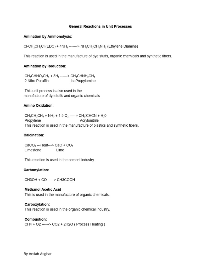 General Reactions, Process Classification and Reactors | PDF