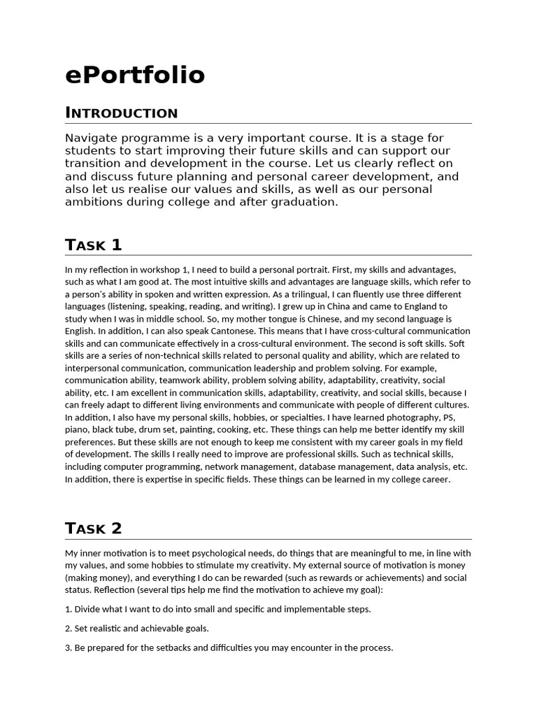 Skills EPortfolio | PDF