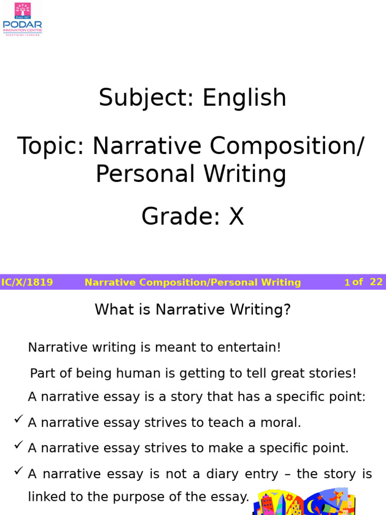 ICSE_X_Eng_Narrative Composition_Personal Writing | PDF