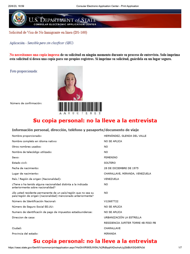 PLANILLA SOLICITUD DE VISA ESPAÑA | PDF