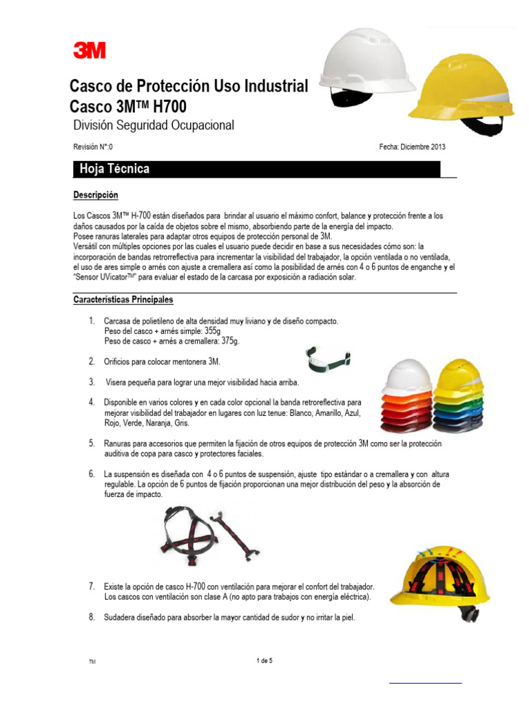 ficha tecnica Casco | PDF
