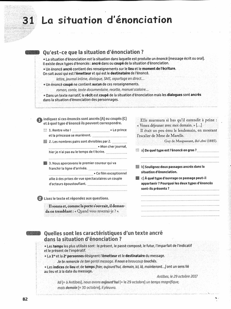 Situation D Enonciation | PDF