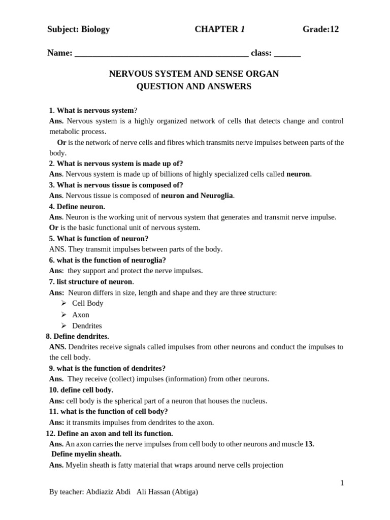 Biology. Ch.1 Questions and Answers | PDF