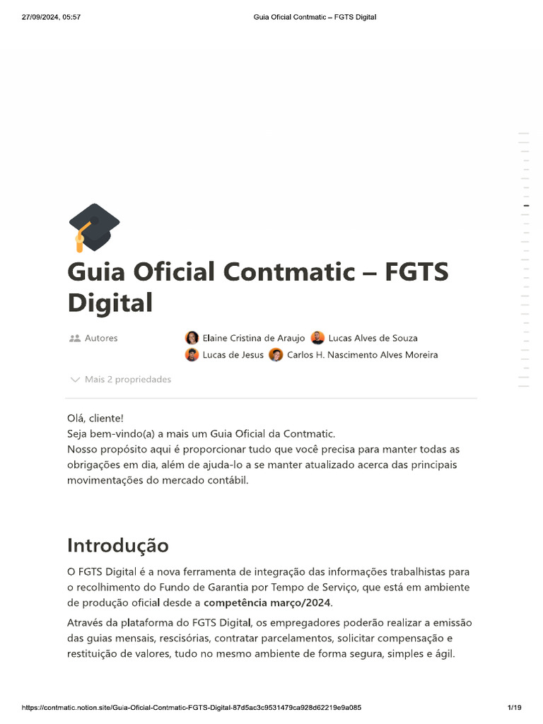 Guia Oficial Contmatic – FGTS Digital | PDF