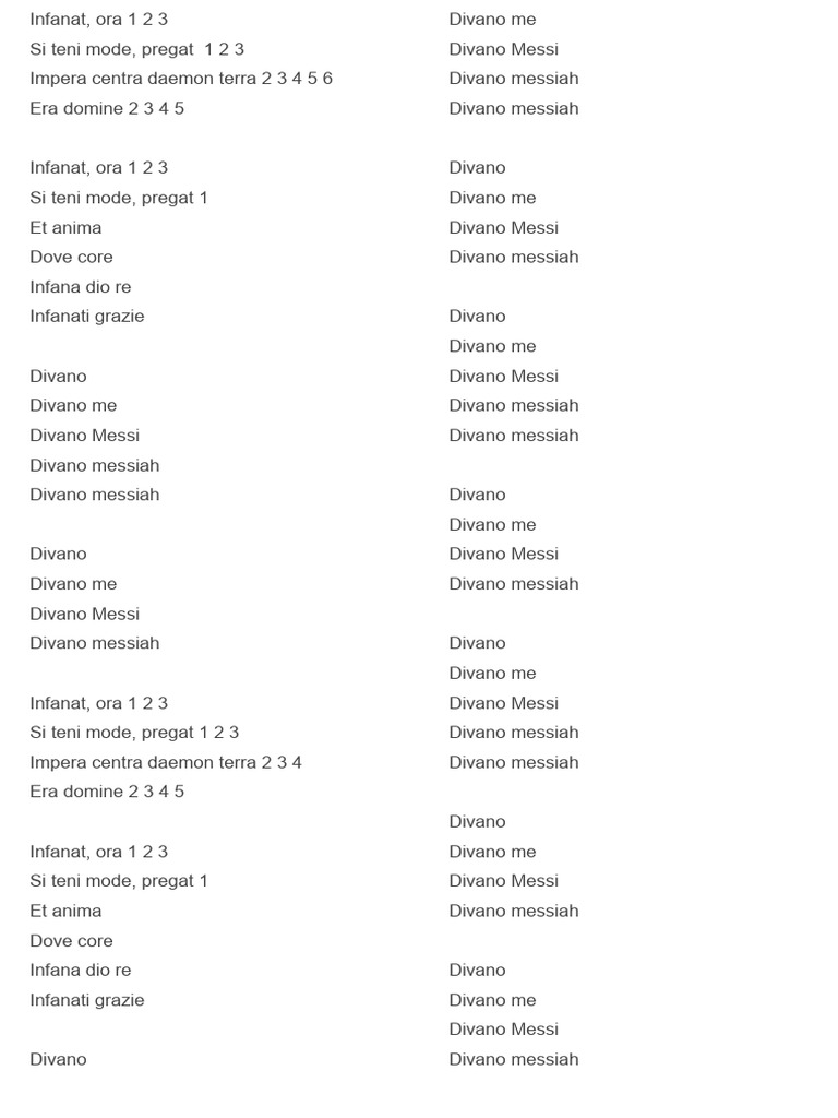 Divano - Letra e Divisão de Tempo | PDF