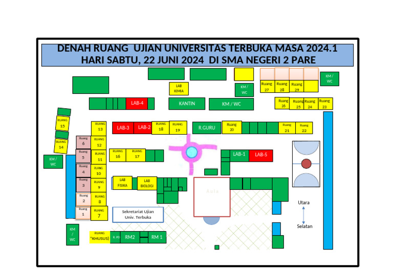22 Juni 2024-Denah Ruang Ujian Semester Ut | PDF