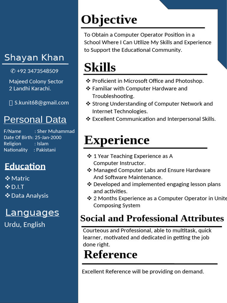 Shayan Khan CV | PDF