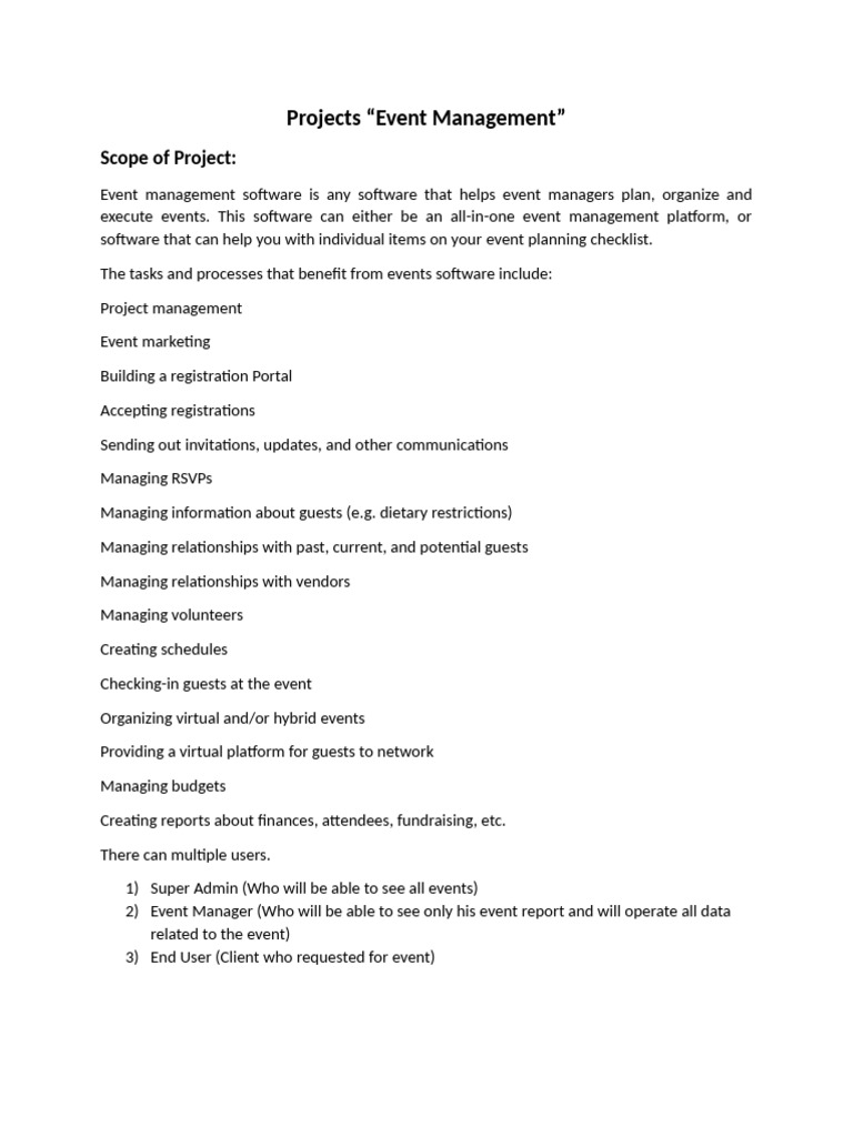 Event Management | PDF