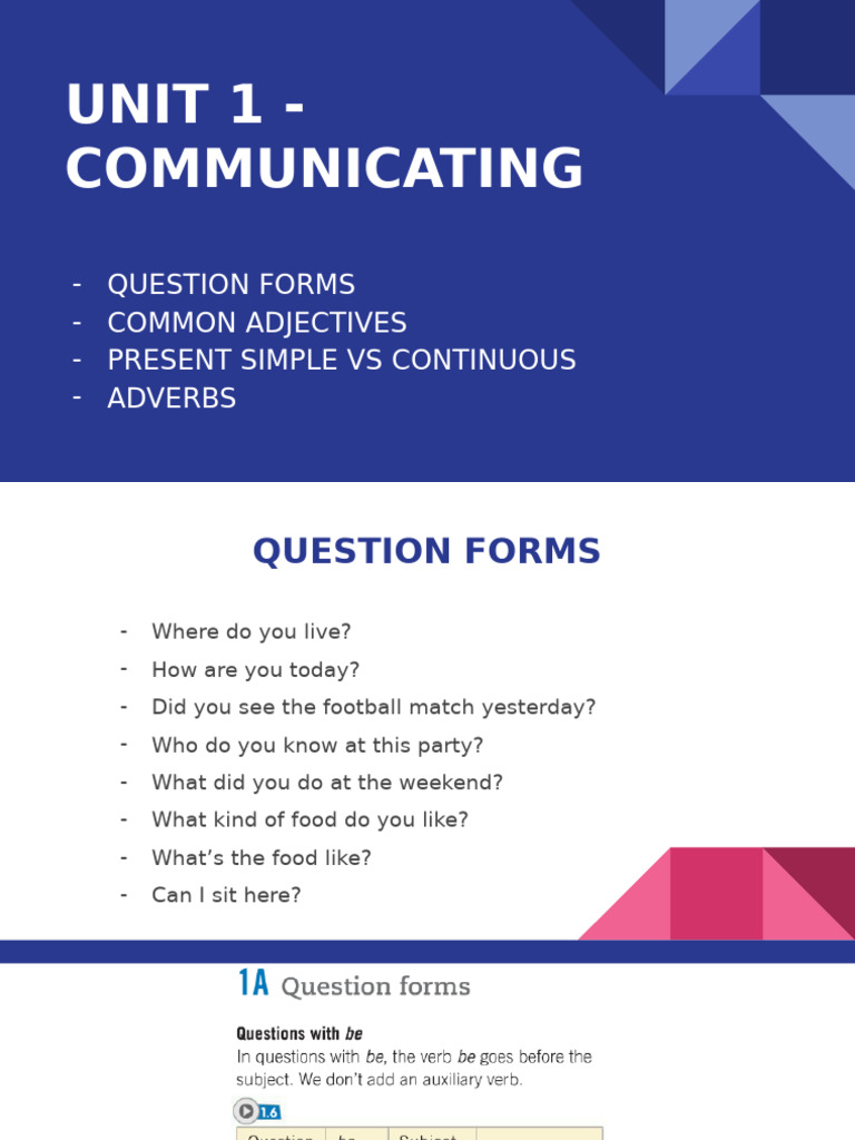 Unit 1 - Communicating | PDF