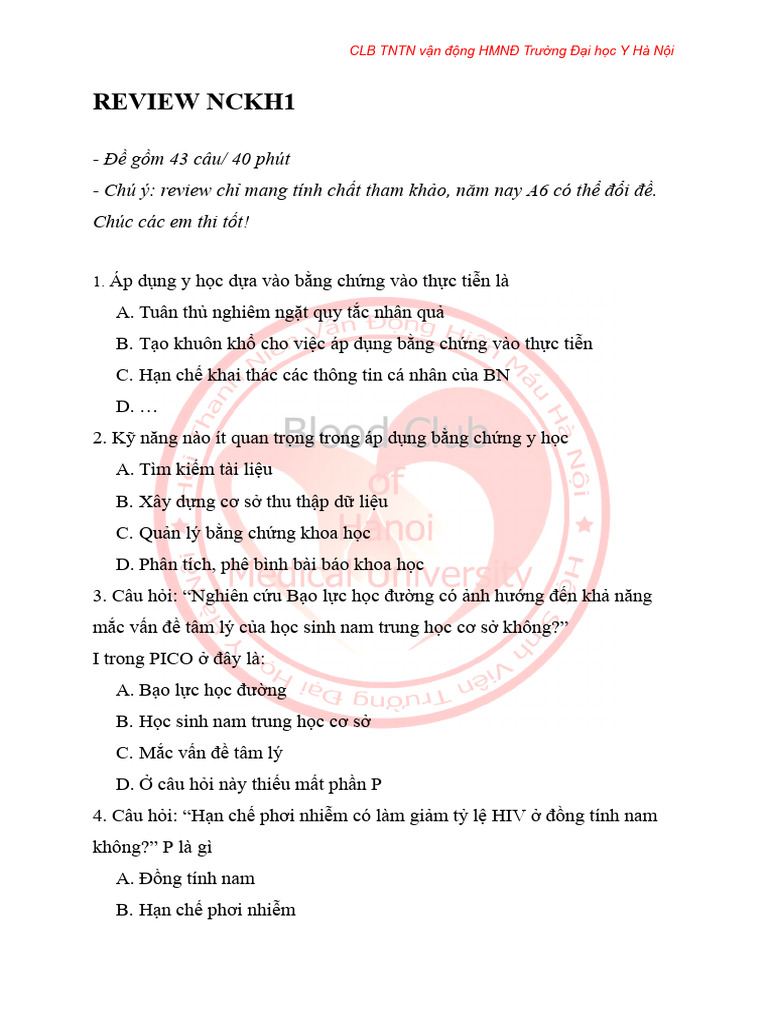 Review NCKH1 K119 Đội Máu | PDF | Vietnam | Self-Improvement