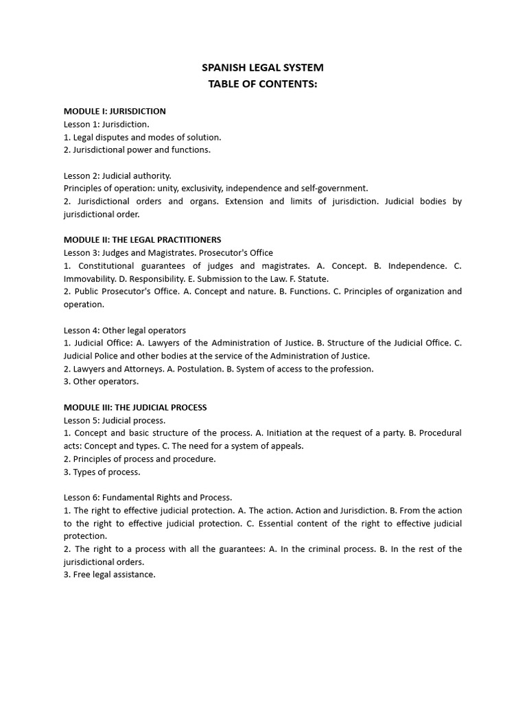 Spanish Legal System | PDF