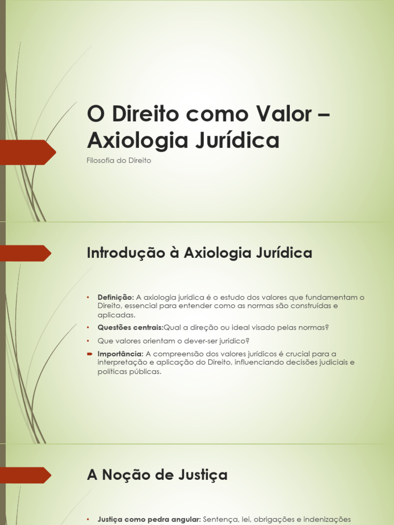Axiologia Jurídica - Filosofia Jurídica ISCTEM | PDF