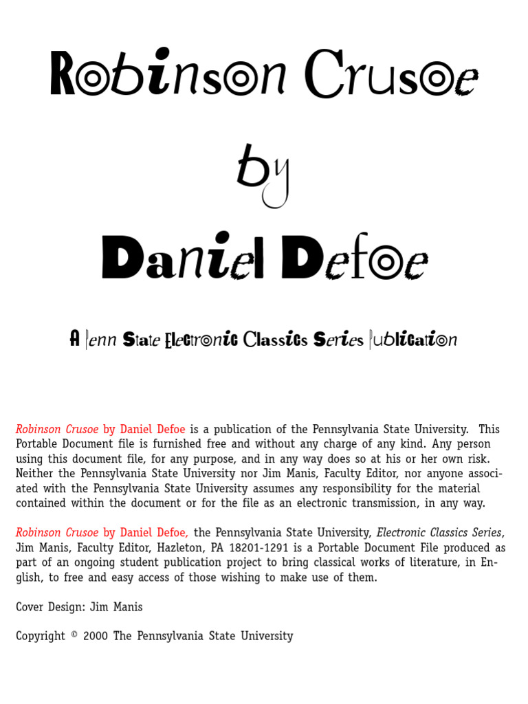 Daniel Defoe - Robinson Crusoe | PDF
