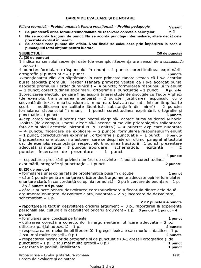 Varianta 2 Uman Barem | PDF