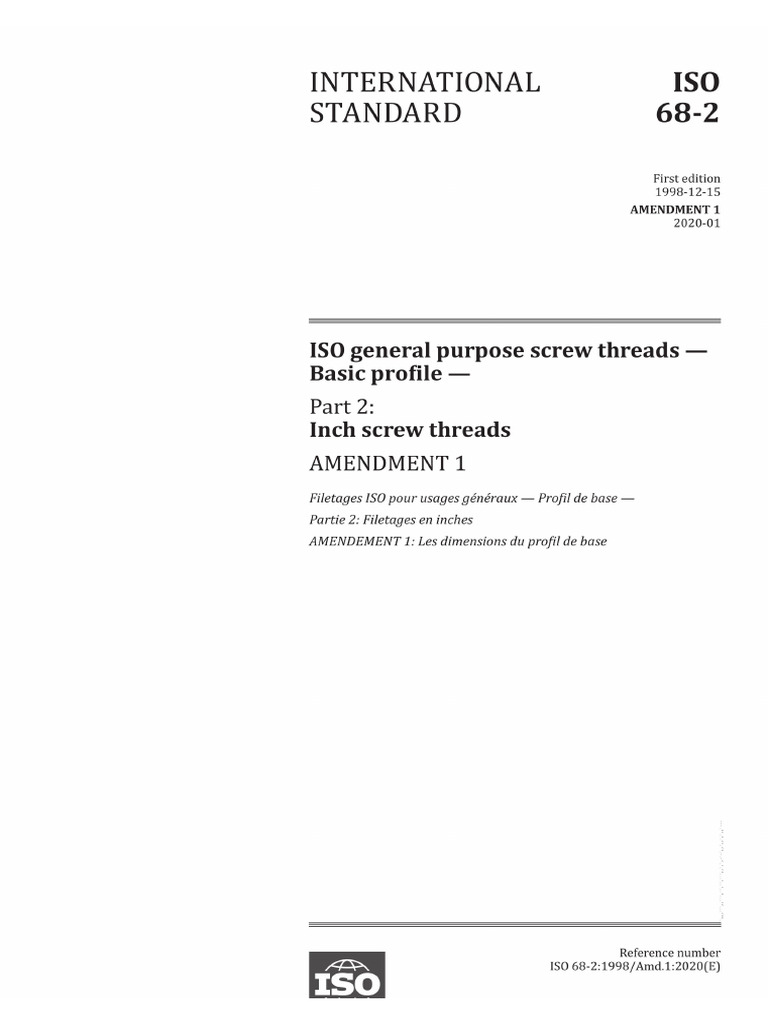 Iso 68-2 Amd 1-2020 | PDF