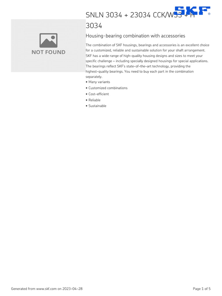 SKF SNLN 3034 | PDF
