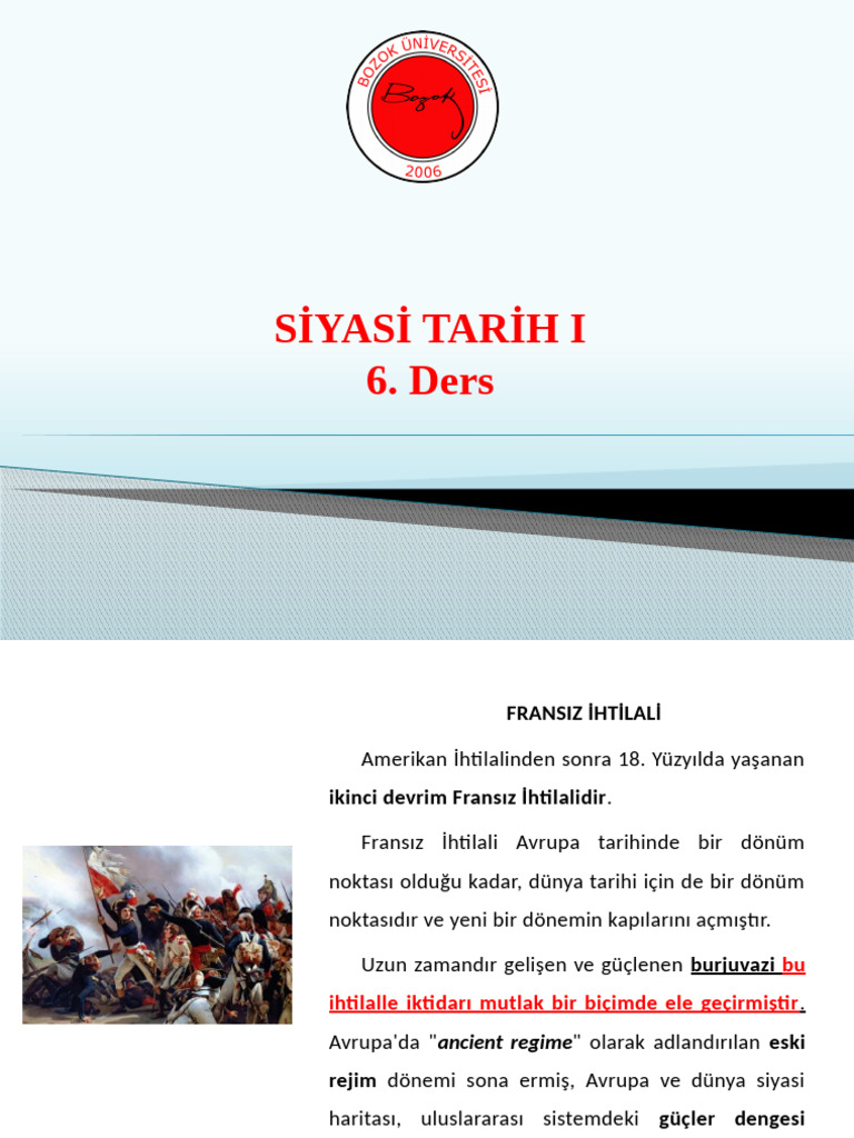 Siyasi Tarih I 6. Ders | PDF