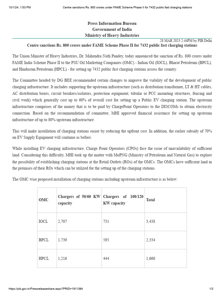 EV Charging Boost: 7432 Stations Funded | PDF | Electric Vehicle ...