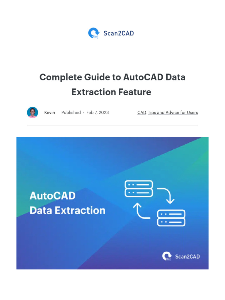 Complete Guide To AutoCAD Data Extraction Feature | PDF