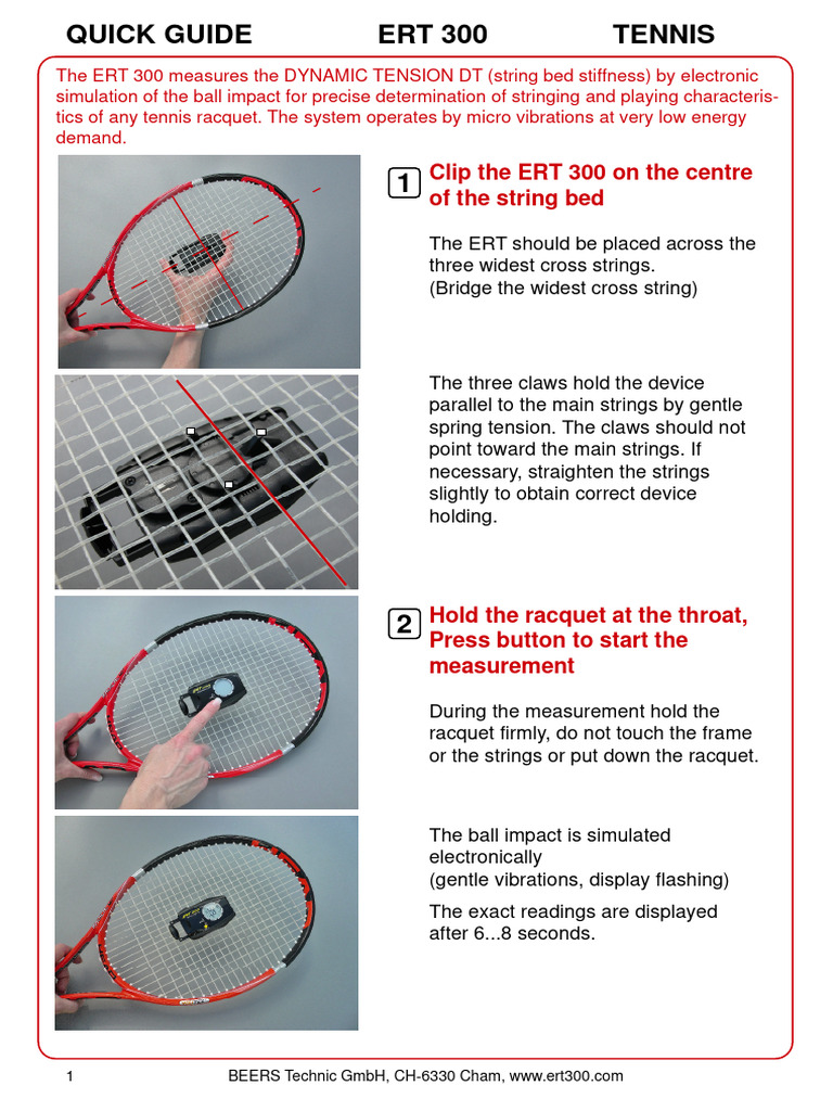 ERT 300 Tennis String Tension Guide | PDF | Metrology
